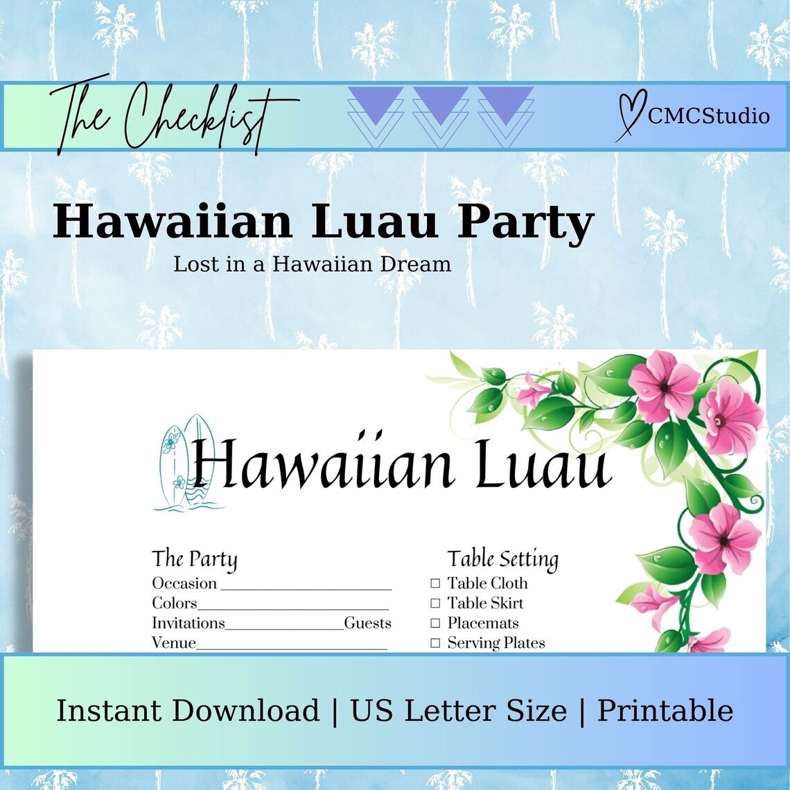 Hawaiian Luau Party Planner Template, Summer Party Checklist, Digital ...