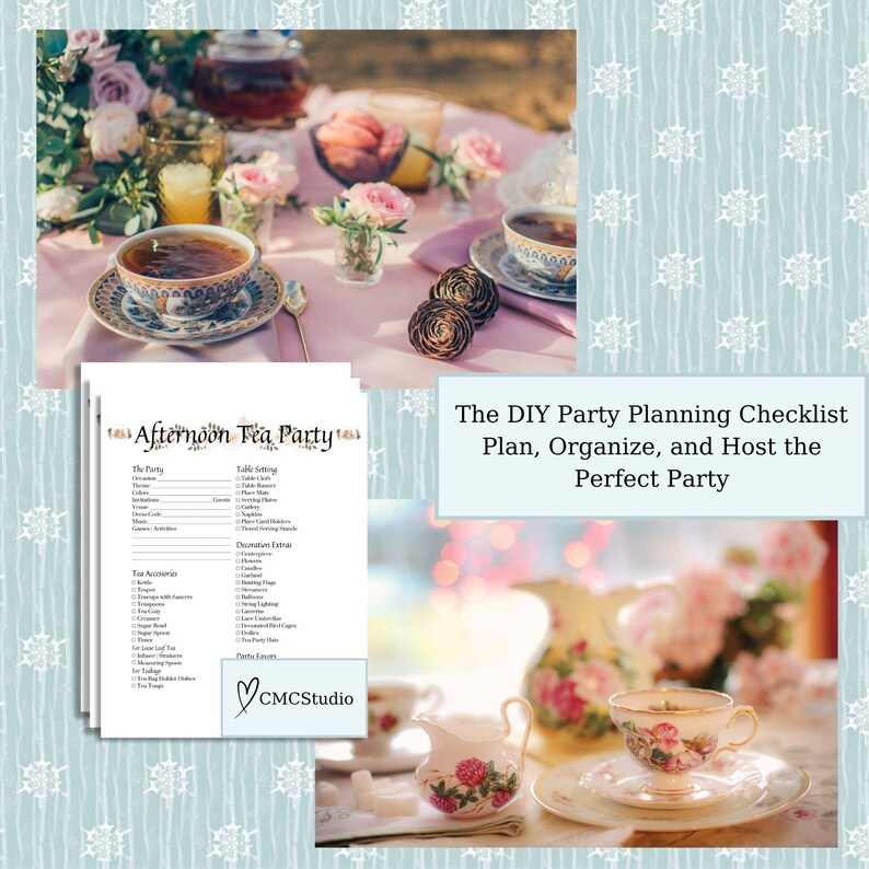 Afternoon Tea Party Planner Template, Checklist for the Ultimate ...