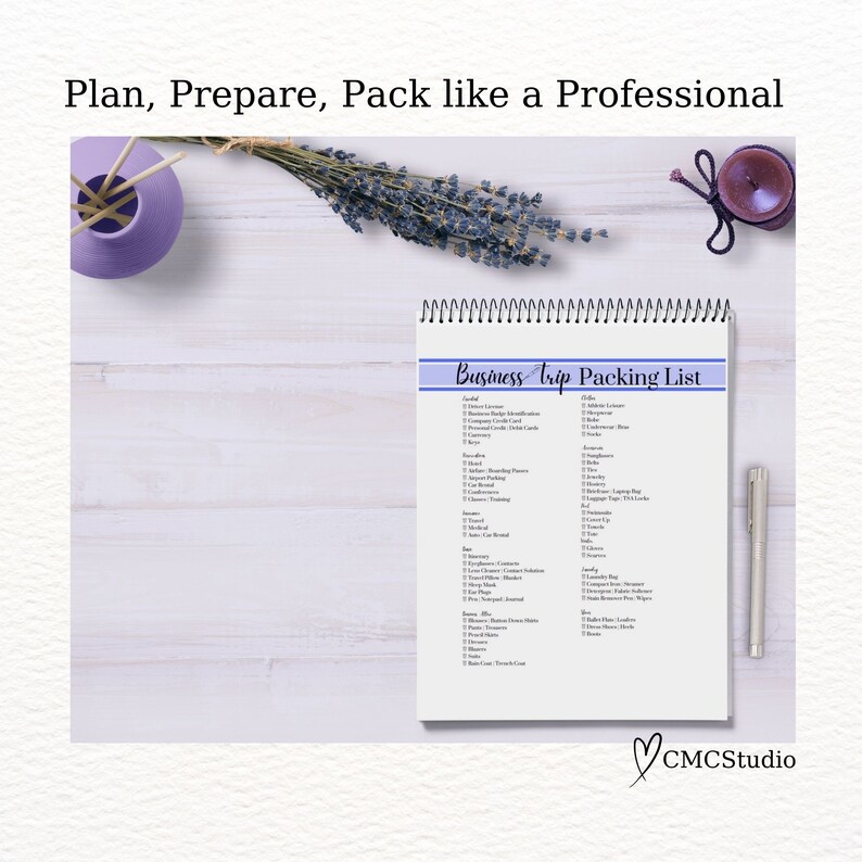 Business Travel Packing List, Work Trip Packing Checklist Template ...