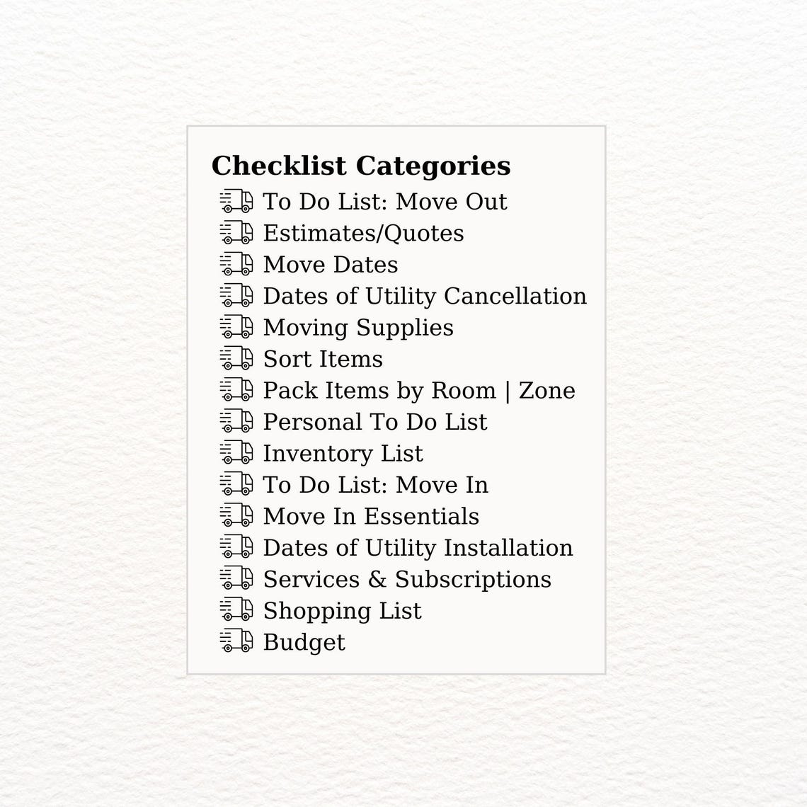 Digital Checklist for Moving, Out of State Move to Do List Printable ...