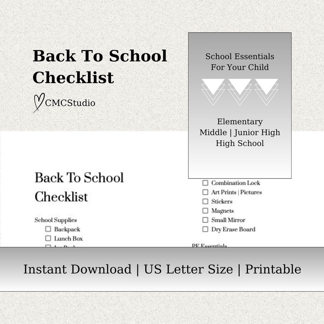 Back to School Shopping and Classroom Supplies Checklist for Elementary ...