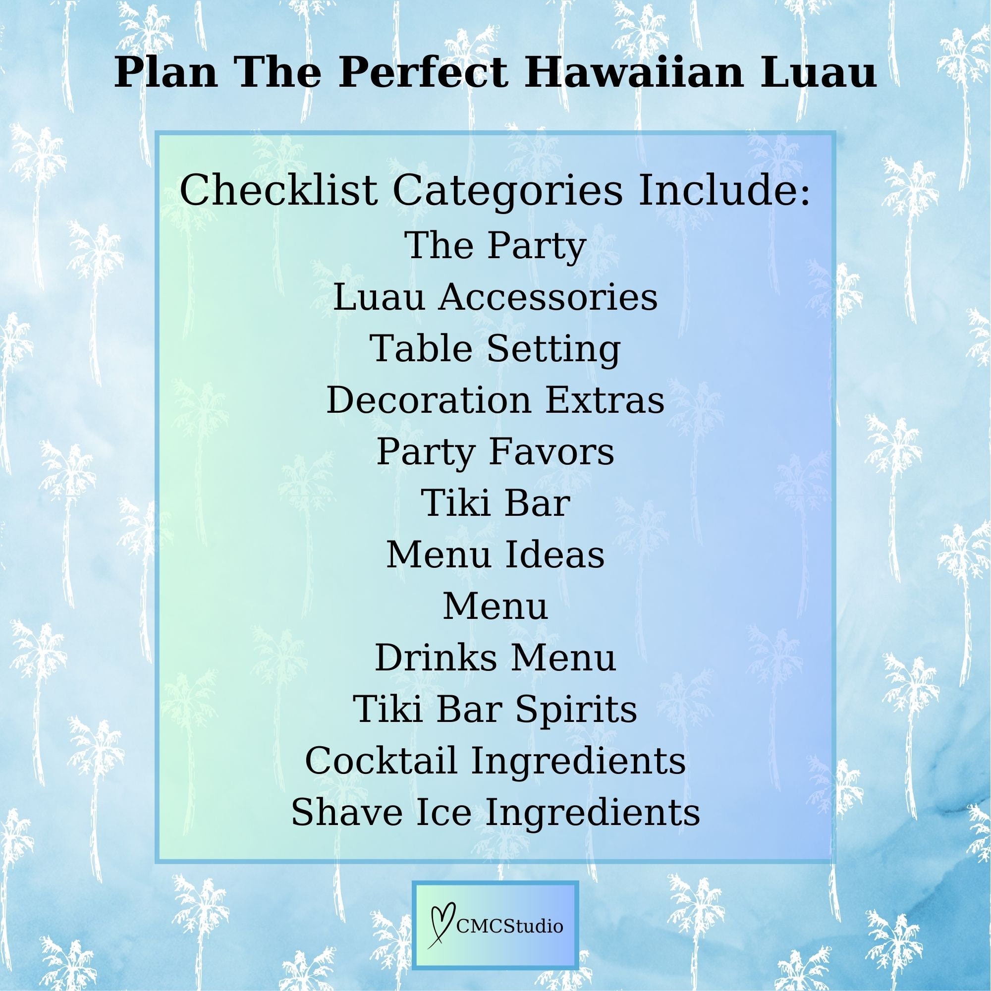 Hawaiian Luau Party Planner Template, Summer Party Checklist, Digital ...