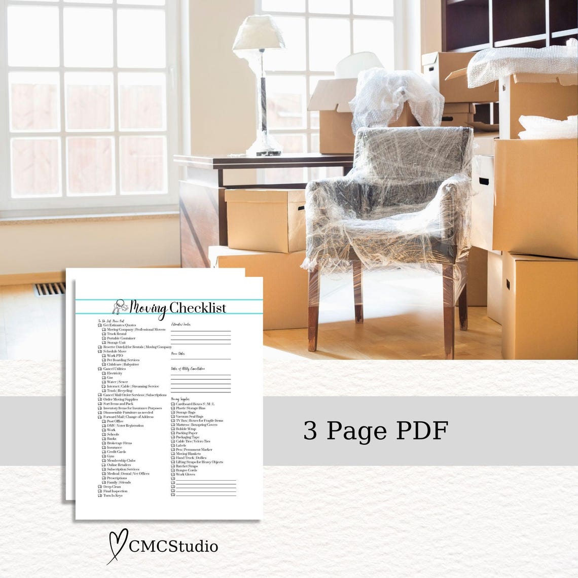 Digital Checklist for Moving, Out of State Move to Do List Printable ...
