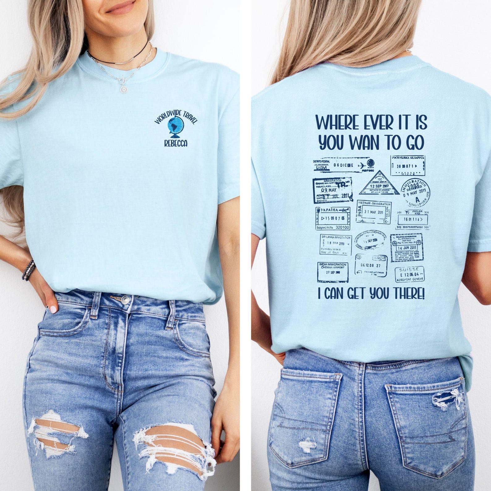 Personalized Travel Agent Shirt, Travel Advisor Tee, Custom Agency Name ...