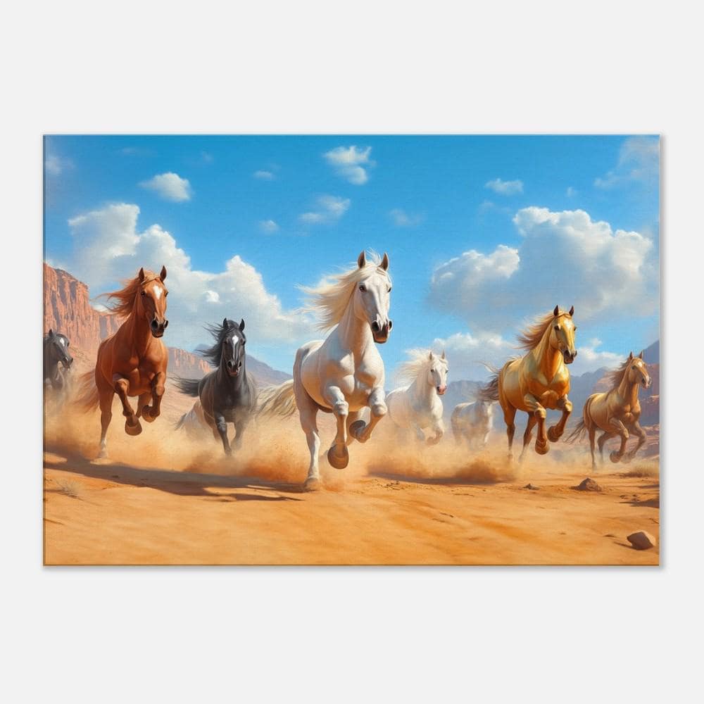 Feng Shui Eight Running Horses Canvas Art: Prosperity, Strength ...