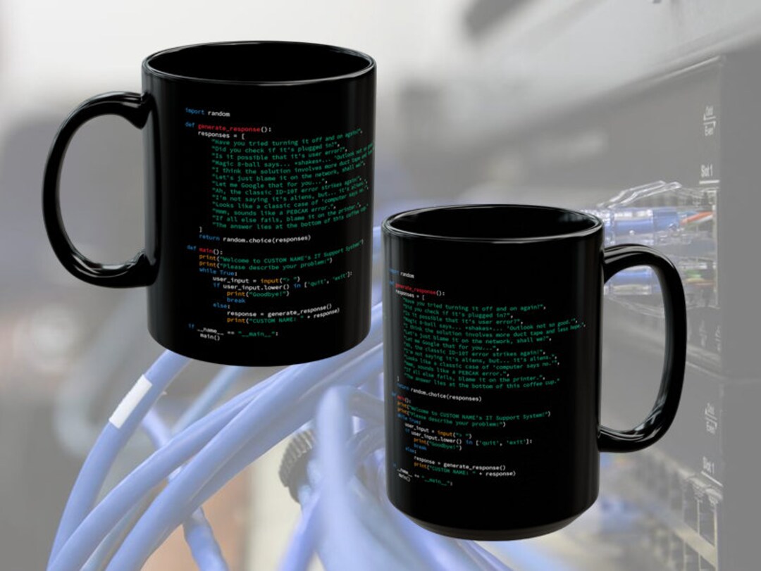 Python Humor Unleashed | Personalized IT Mug | Tech Support Mug | Sys ...