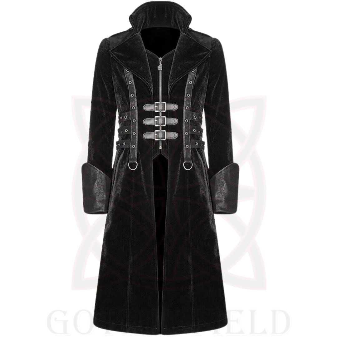 Black Steampunk Highwayman Gothic Coat, Gothic Coat , Gothic Steampunk ...