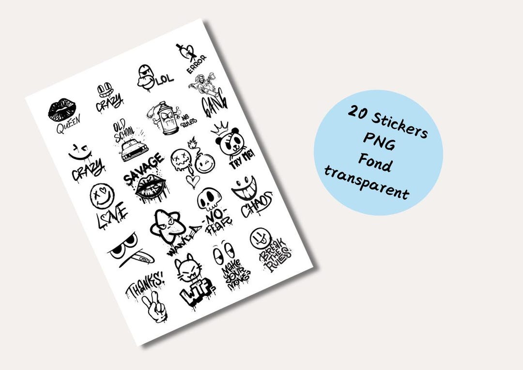 20 Funny Stickers, Original Stickers PNG - Etsy