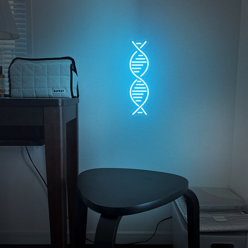 DNA Double Helix Neon Sign, DNA Wall Art, Wall Decor Neon Sign, Biology ...