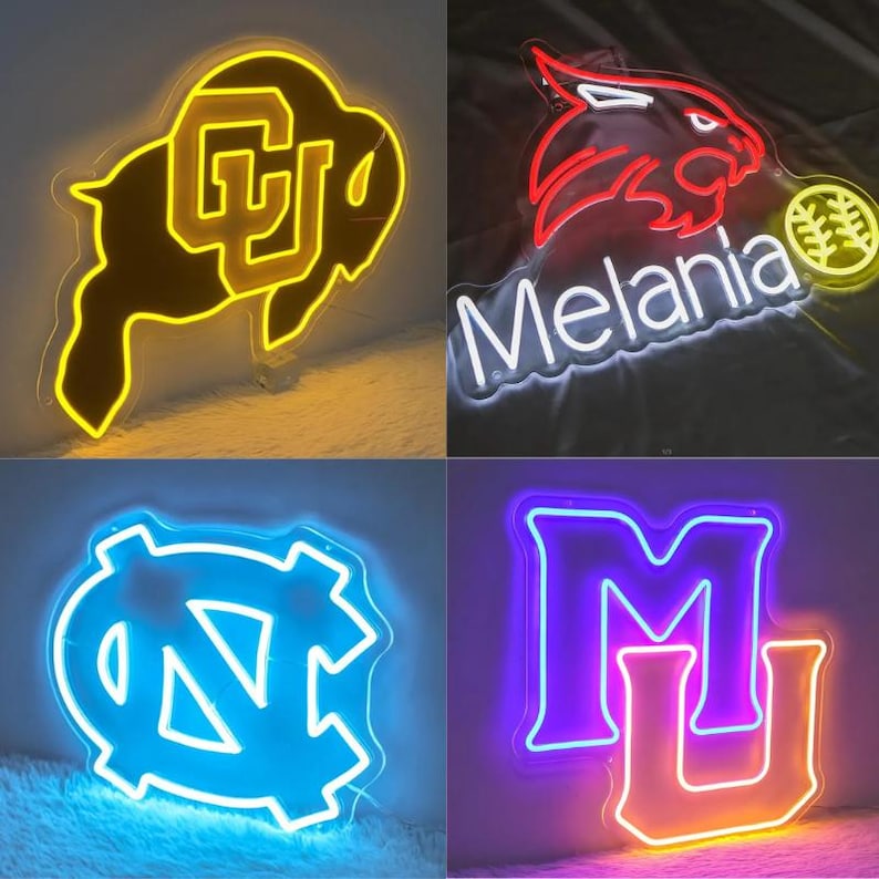 Custom College Logo LED Neon Sign: Personalized Dorm Decor - Etsy