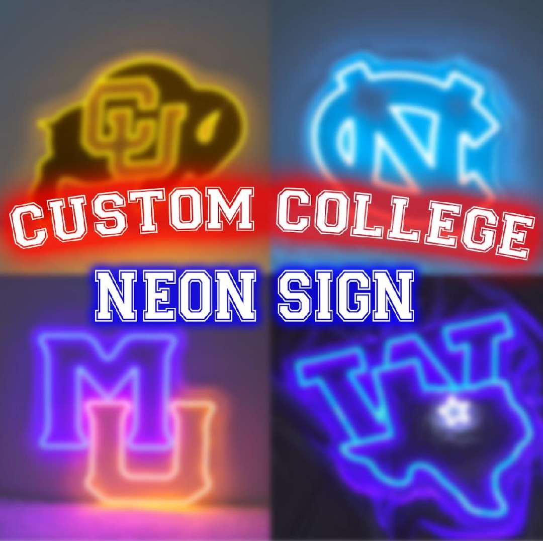 Custom College Logo LED Neon Sign: Personalized Dorm Decor - Etsy