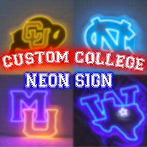 Custom College Logo LED Neon Sign: Personalized Dorm Decor - Etsy