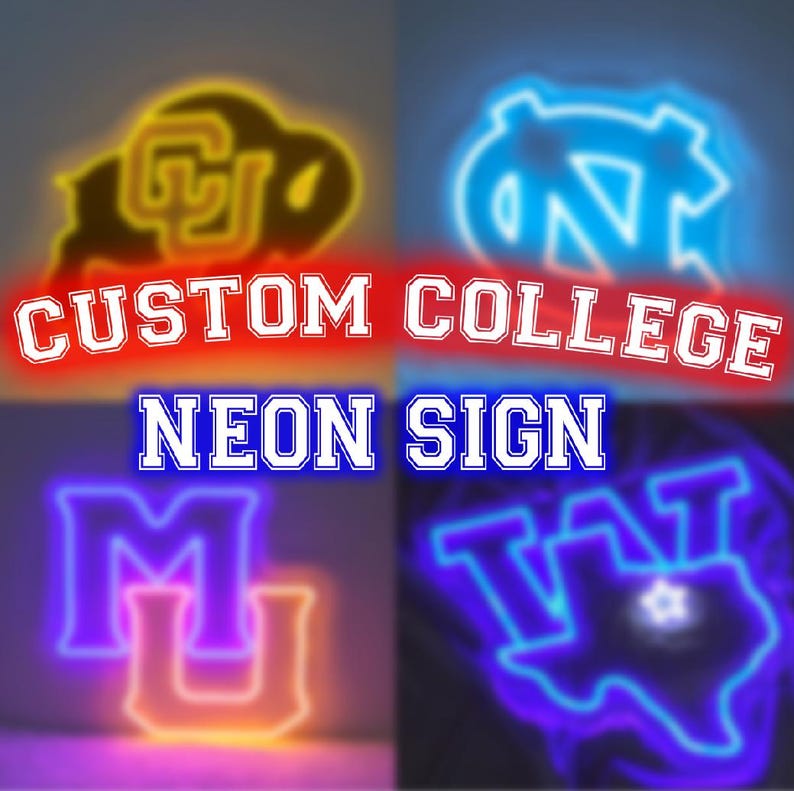 Custom College Logo LED Neon Sign: Personalized Dorm Decor - Etsy