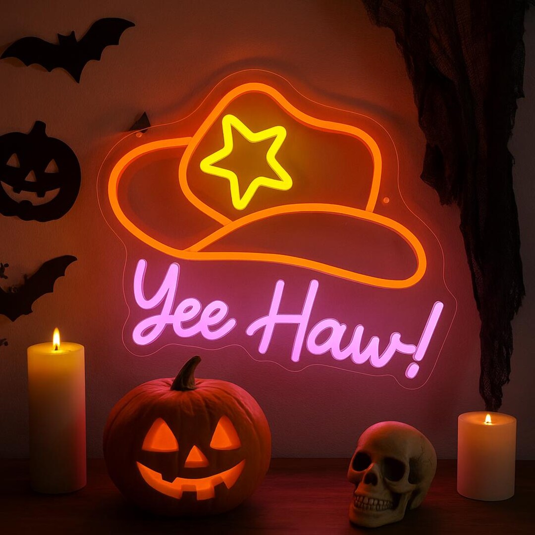 Yee Haw LED Neon Sign: Wild Western Cowboy Room Decor - Etsy