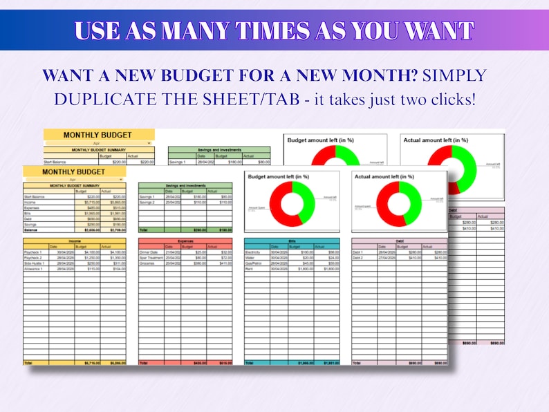 Beginner Budget Spreadsheet | ADHD Friendly Google Sheets Template ...