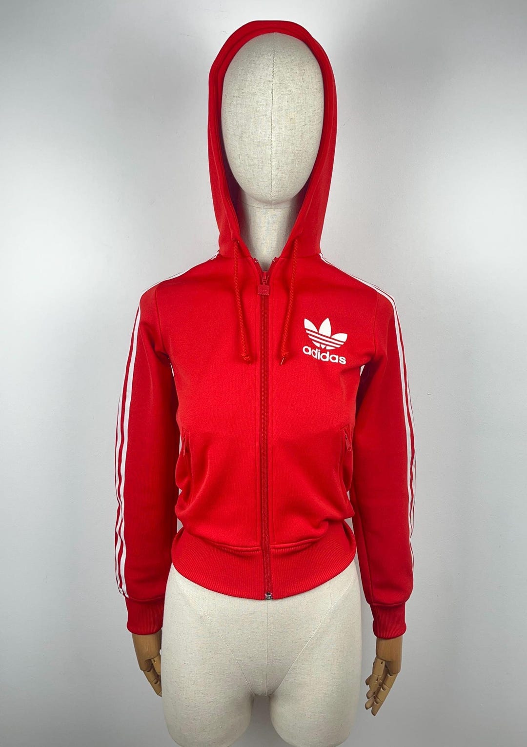 Adidas Vintage Red Hooded Firebird Track Top Jacket Women's Size 34 - Etsy