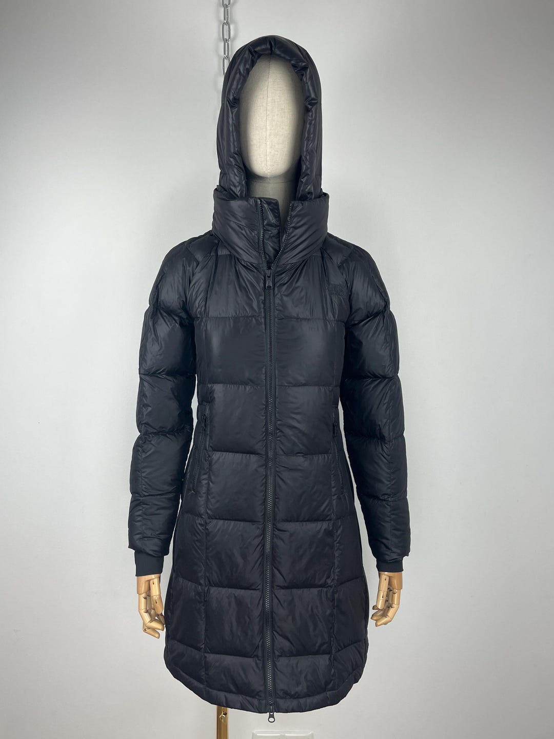 The North Face 550 Down Puffer Jacket Long Parka Coat Black Women’s ...