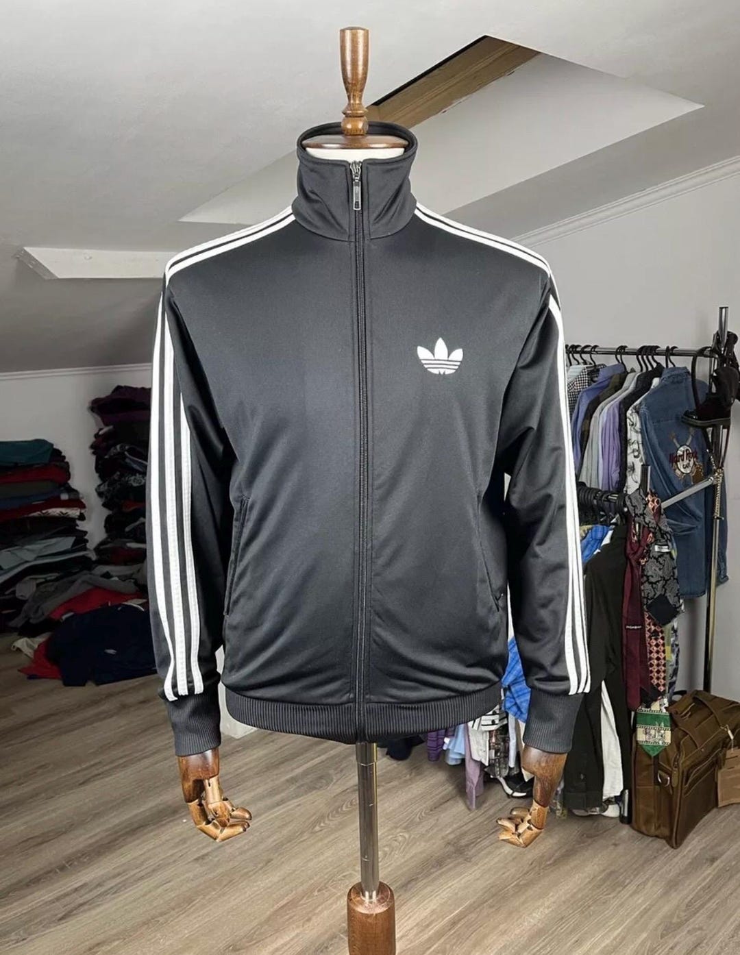 Adidas Originals Vintage Black White Track Top Jacket Men's Size S - Etsy