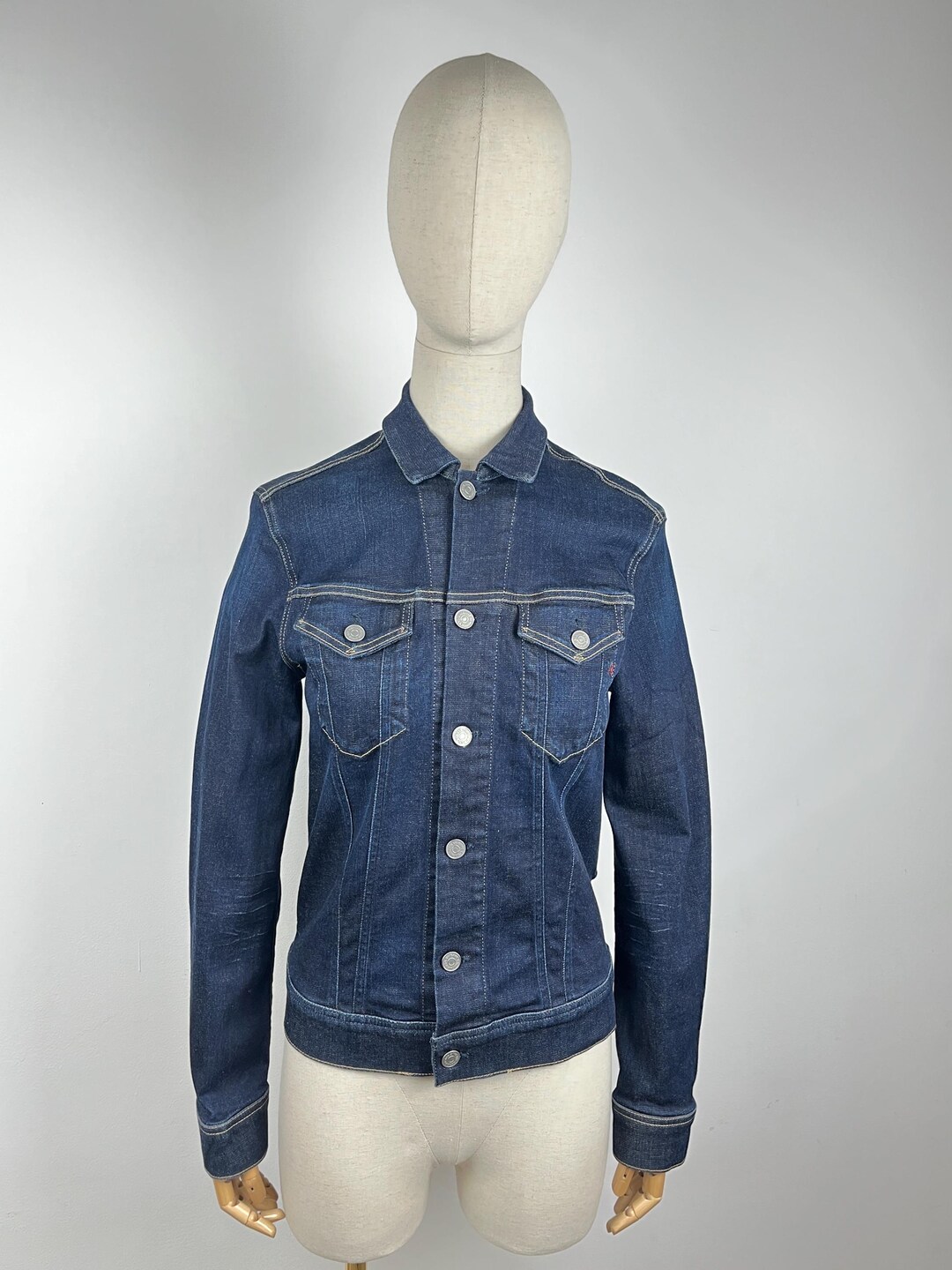 Replay Hyperflex Vintage Streetwear Navy Blue Denim Jacket Women’s Size ...