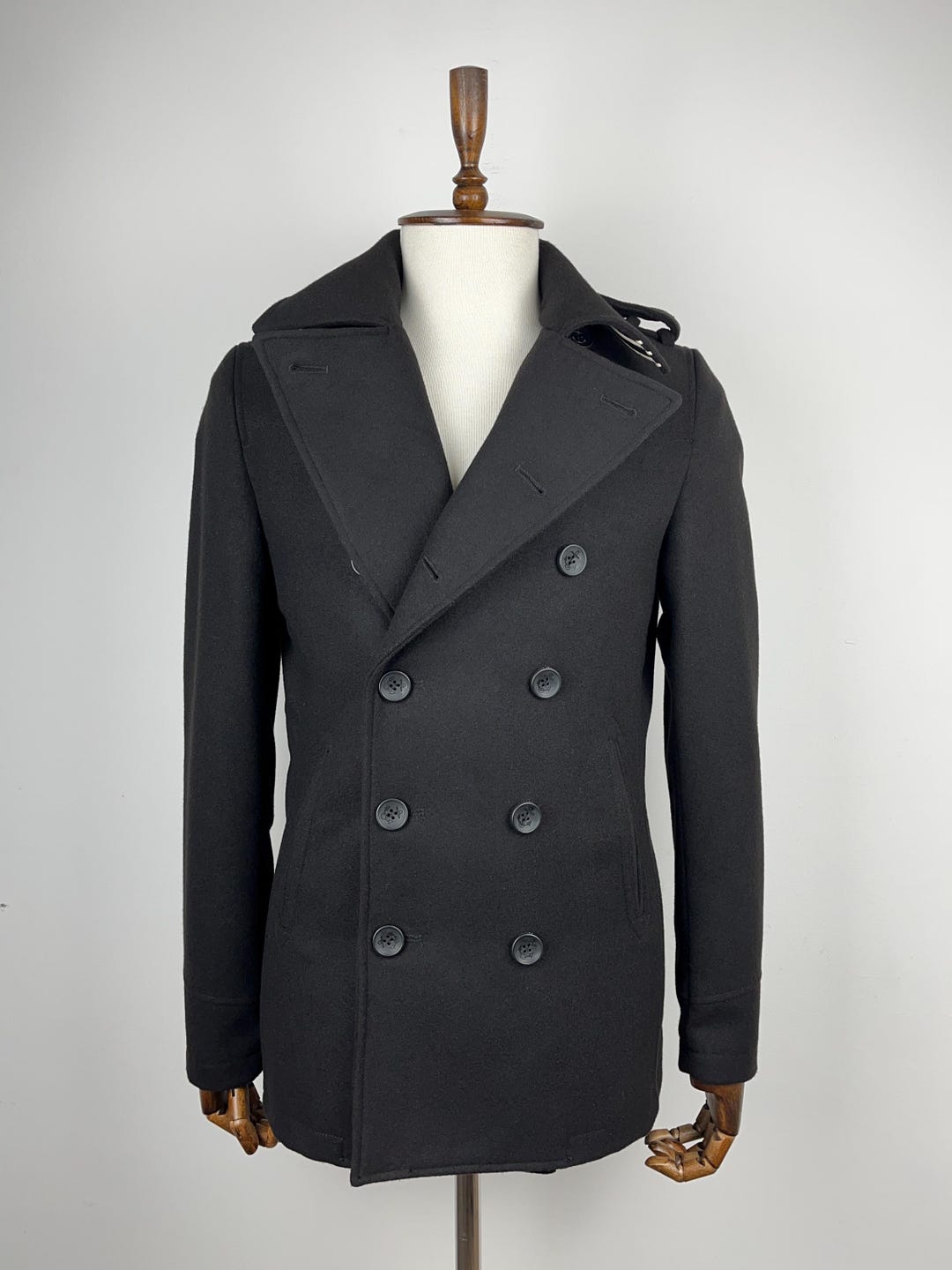 FERAUD Feraud Jeans Vintage Reefer Estilo Militar Pea Coat Tamaño de ...