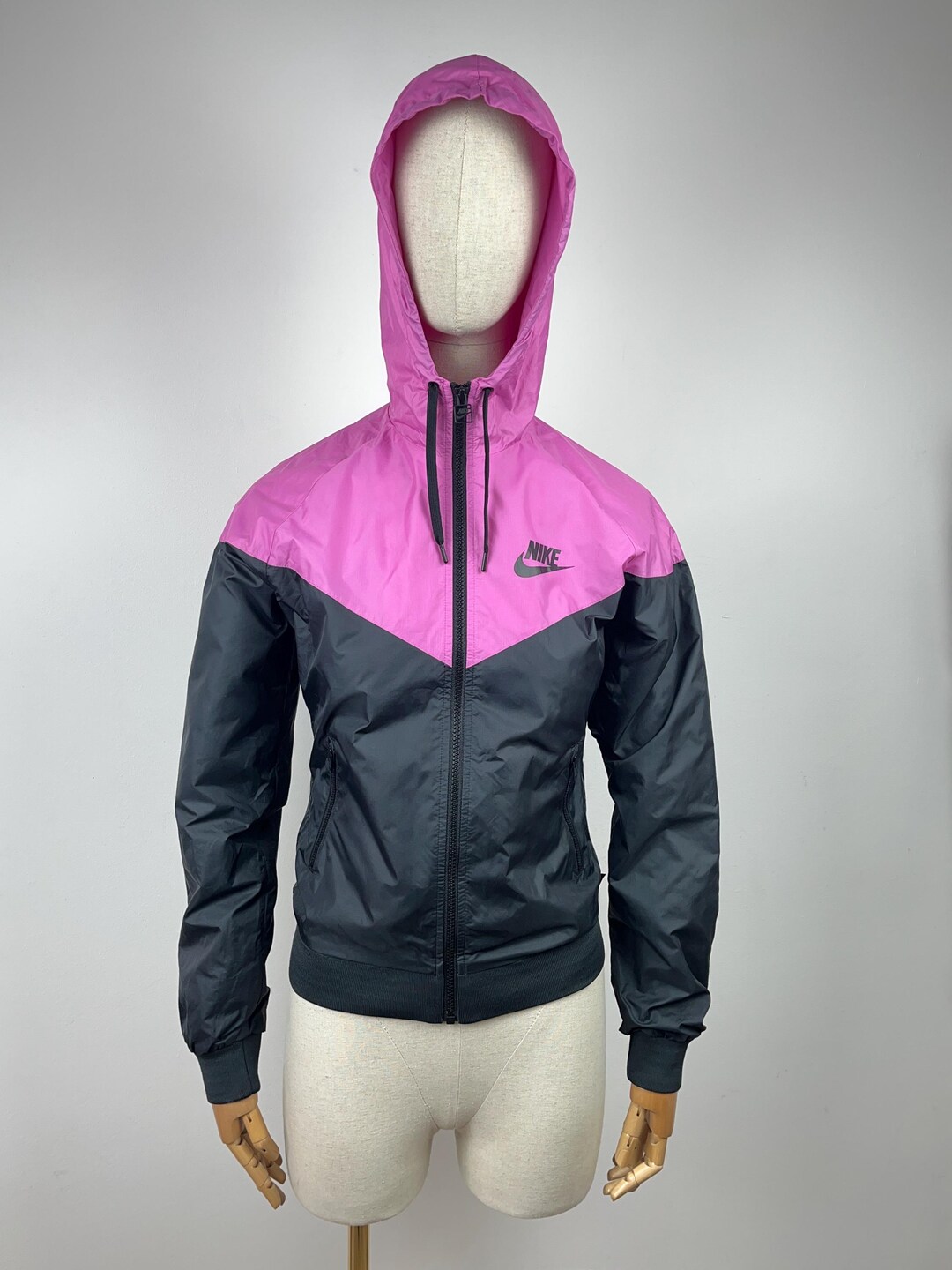 Nike Windrunner Vintage Streetwear Hooded Rare Black Pink Track Top ...