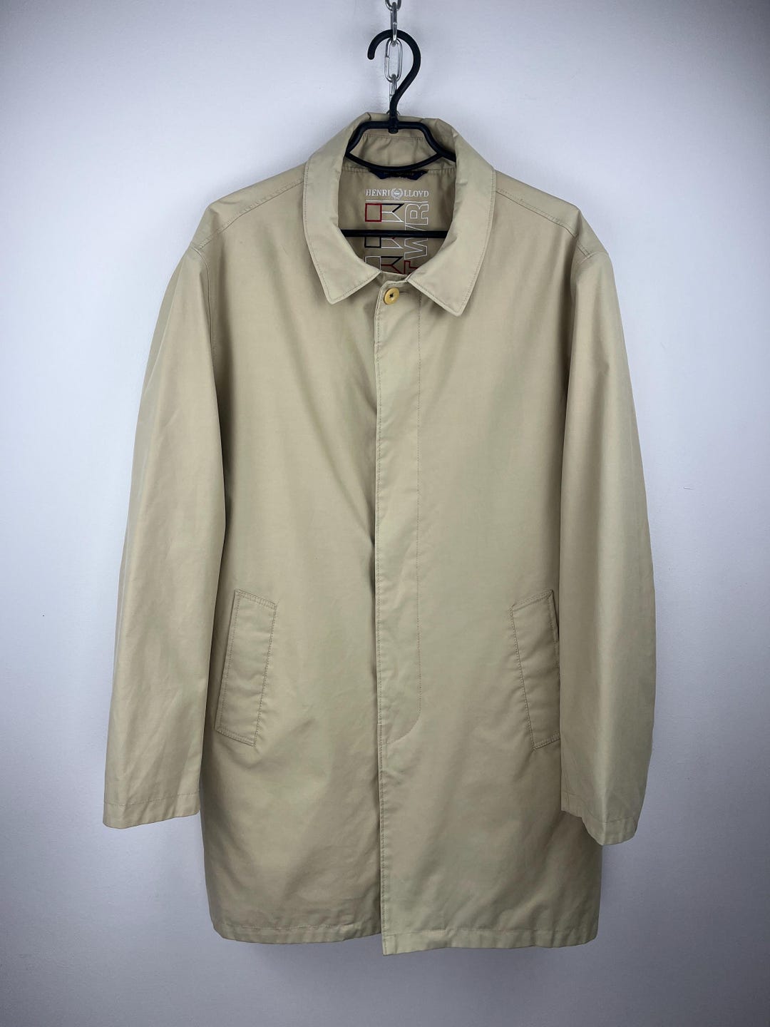 Henri Lloyd Vintage 90s Rare Streetwear Beige Coat Cloack Men’s Size L ...