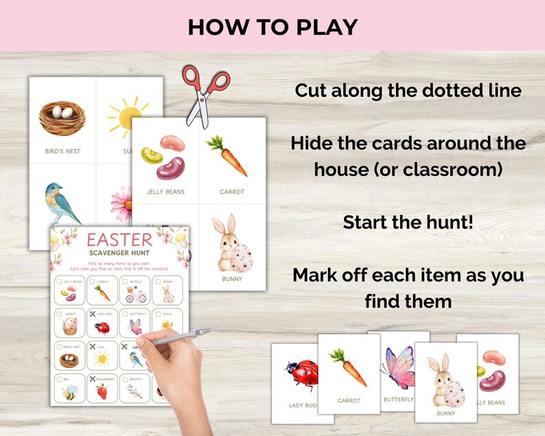 Easter Scavenger Hunt for Kids, Indoor Easter Treasure Hunt With ...
