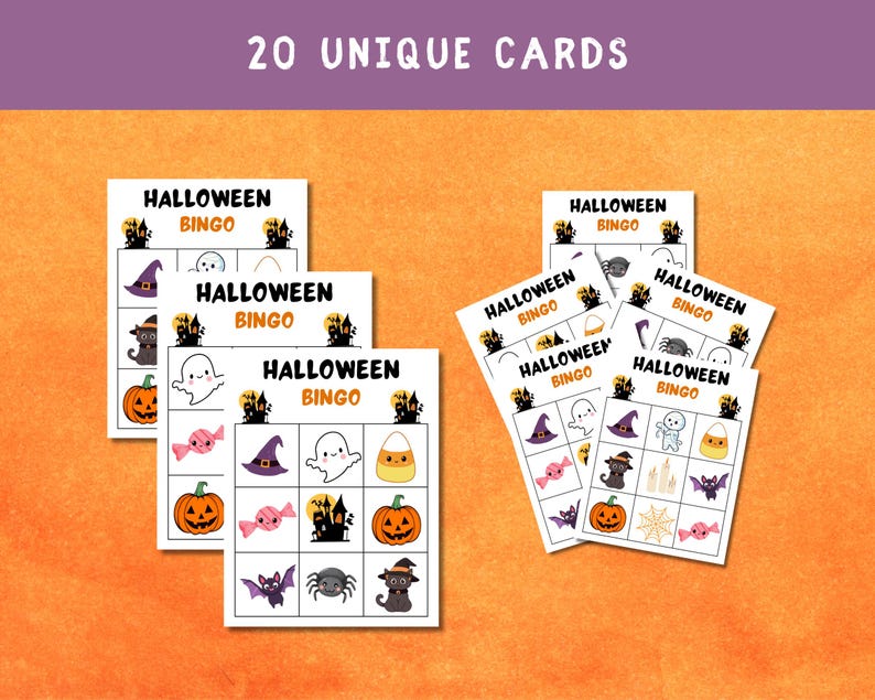 Halloween Bingo Cards, Preschool Kids Halloween Bingo, Kindergarten ...