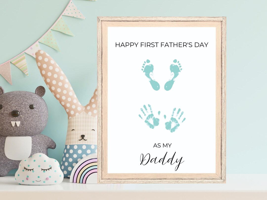 Father’s Day Handprint Art, Father's Day Footprint Art, New Dad Gift ...