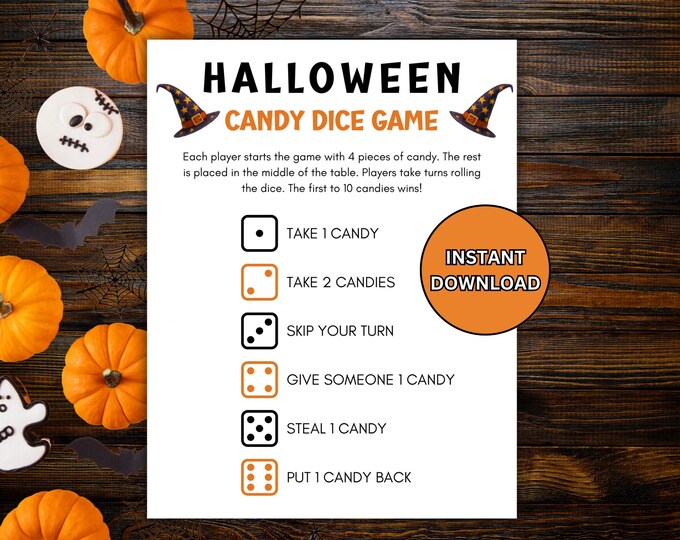 Halloween Candy Dice Game | Halloween Candy Game | Halloween Party ...