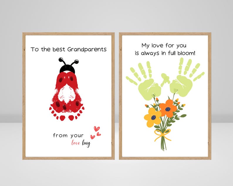 Grandparents Handprint Art Bundle, Grandparents Day Craft, Gift for ...