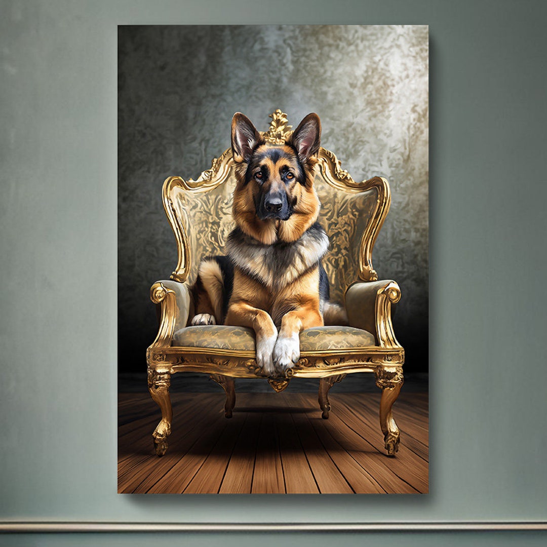 German Shepherd Canvas Art | Regal Dog Portrait - Etsy