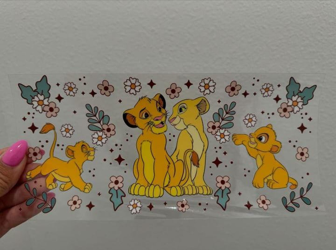 Disney Lion King Simba Nala UV DTF Wrap Transfer 16oz No Heat Needed ...
