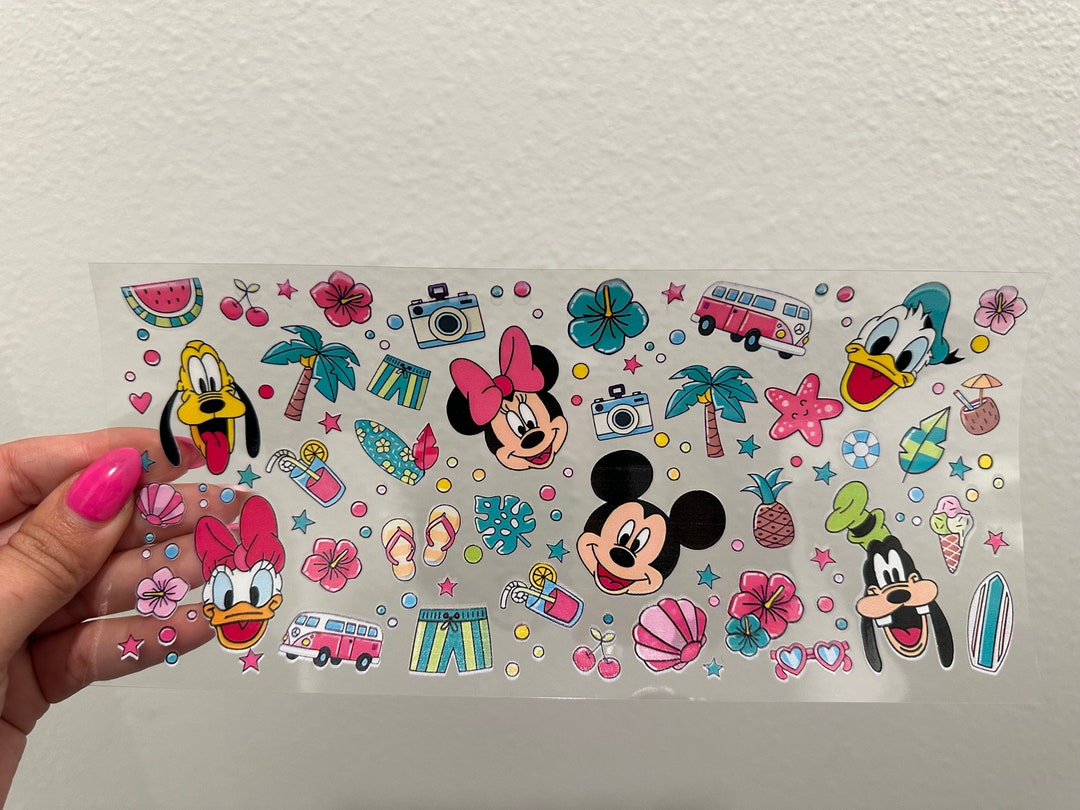 Disney Characters Vacation UV DTF Wrap Transfer 16oz No Heat Needed ...