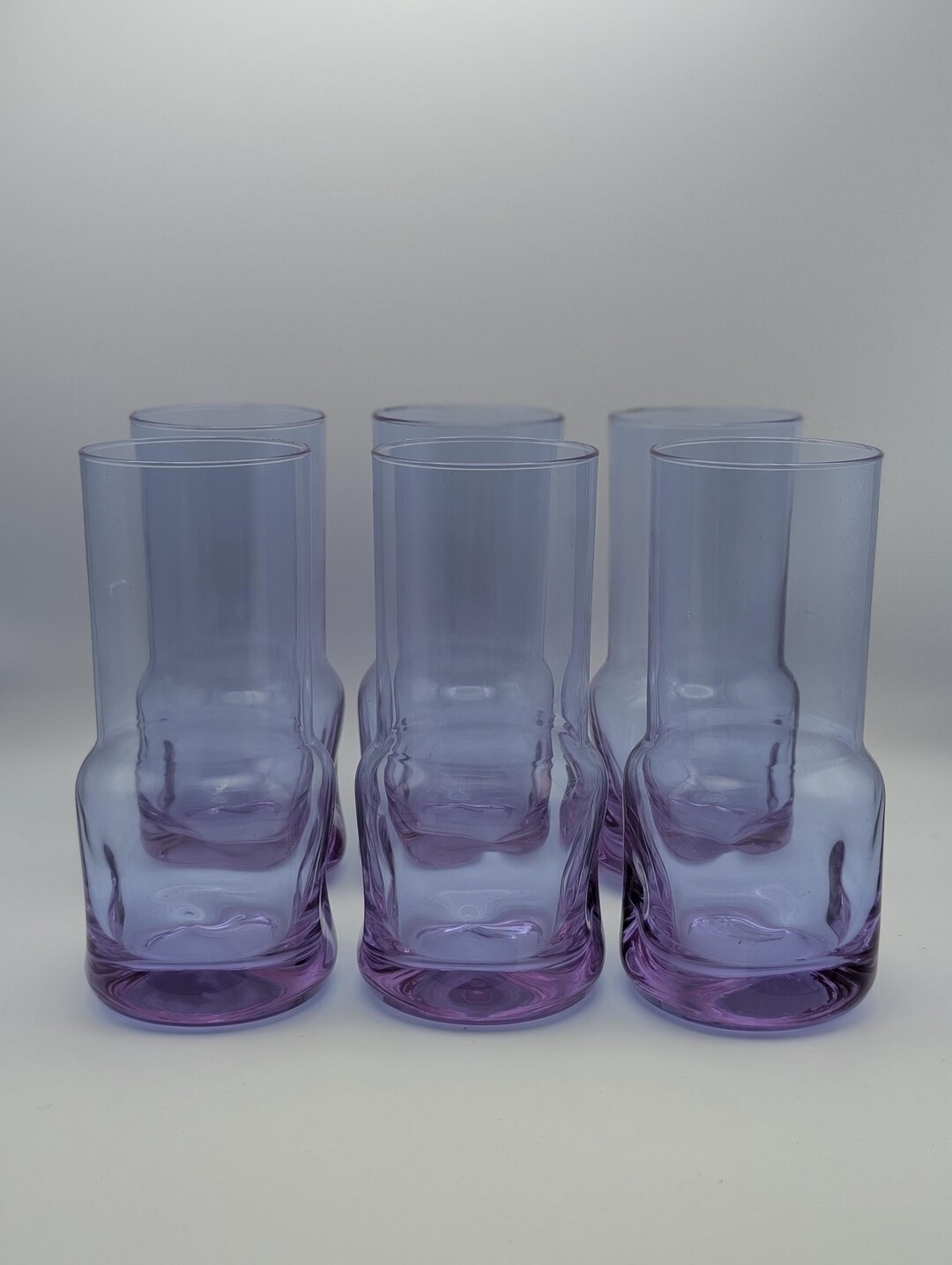 Alexandrite Neodymium Pinched Glass Cups Set of 6 UV Selenium Glow ...