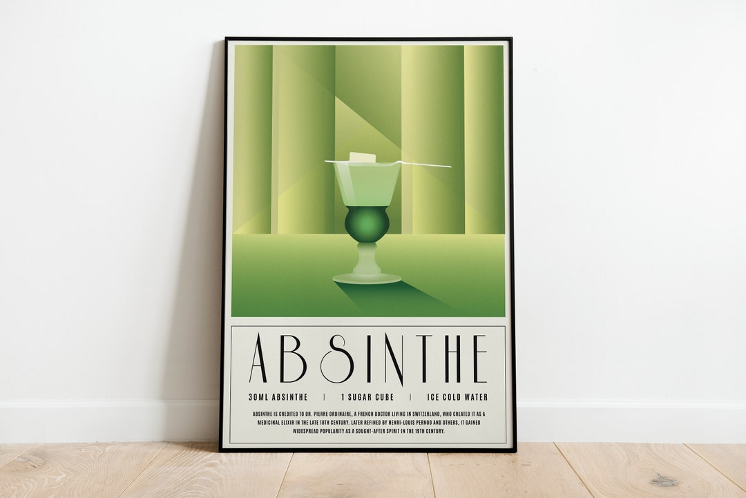 Absinthe Poster, Unframed, A4/A3/A2/A1/A0 Sizes, Wall Art, Drink ...