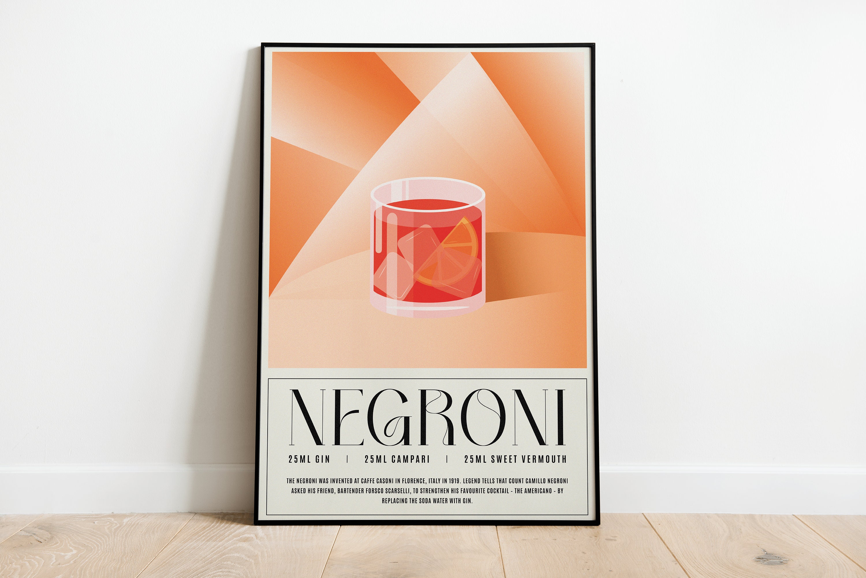 Negroni Poster, Unframed, A4/A3/A2/A1/A0 Sizes, Wall Art, Drink Posters ...