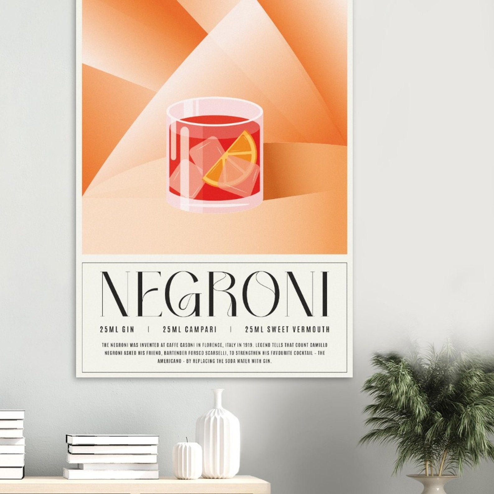 Negroni Poster, Unframed, A4/A3/A2/A1/A0 Sizes, Wall Art, Drink Posters ...