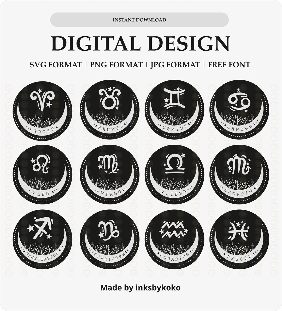 Black Zodiac Constellation SVG Bundle: Perfect Astrology Cut Files for ...