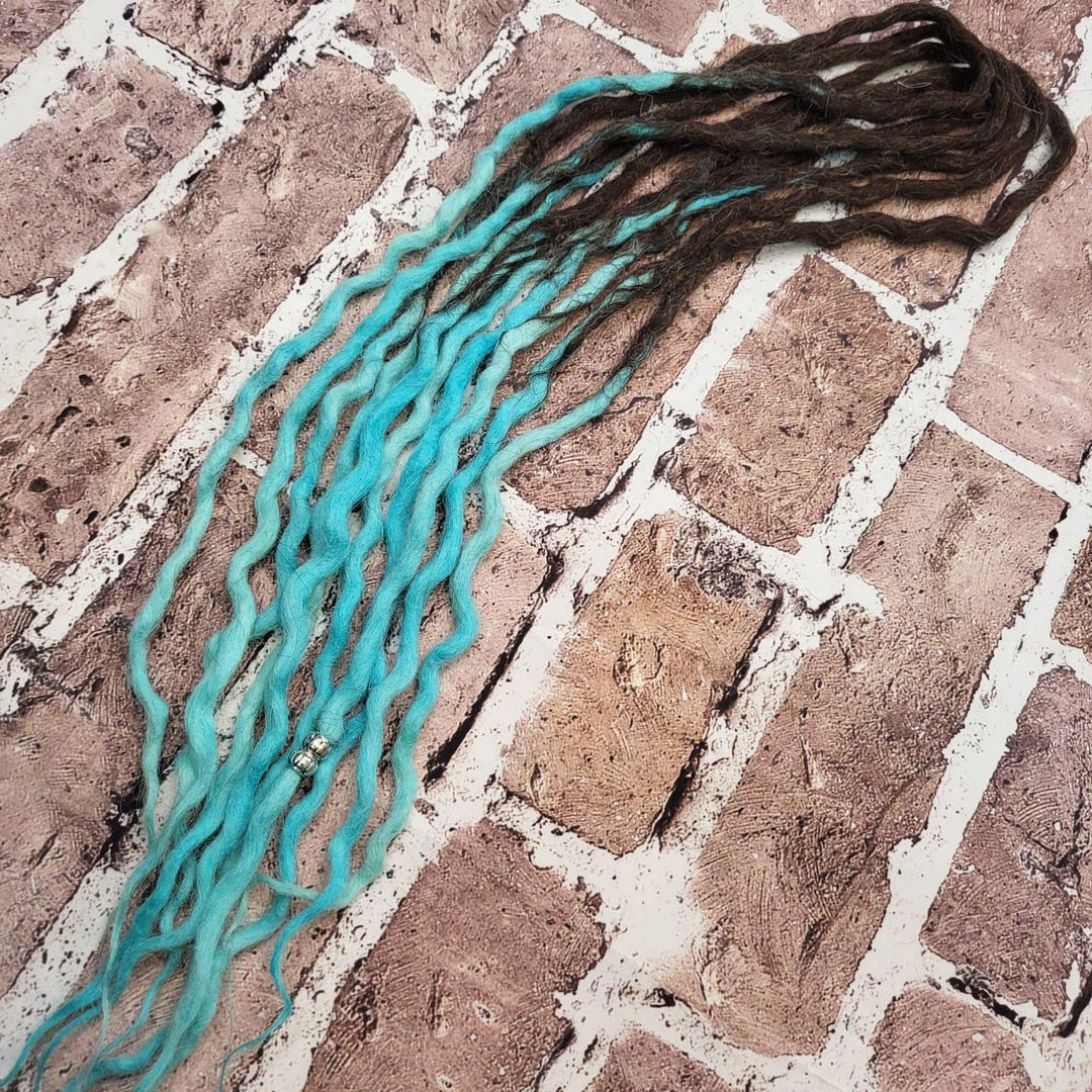 5DE Premade Wool Braid in Extensions Hand Dyed Accent Dreadlocks Dark ...
