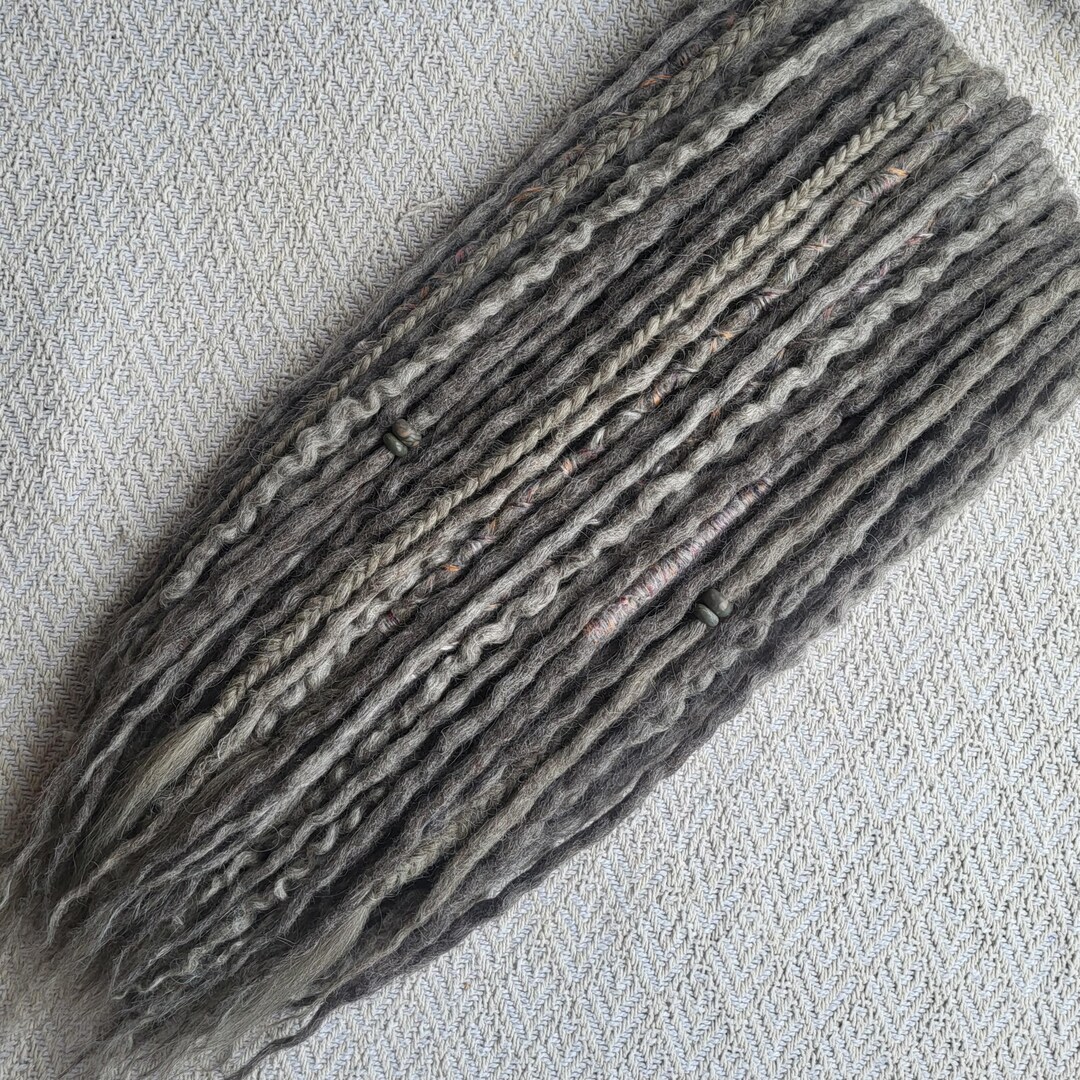 25DE/50DE Wool Dreadlocks Mixed Textures Curly Braided Straight Wavy ...