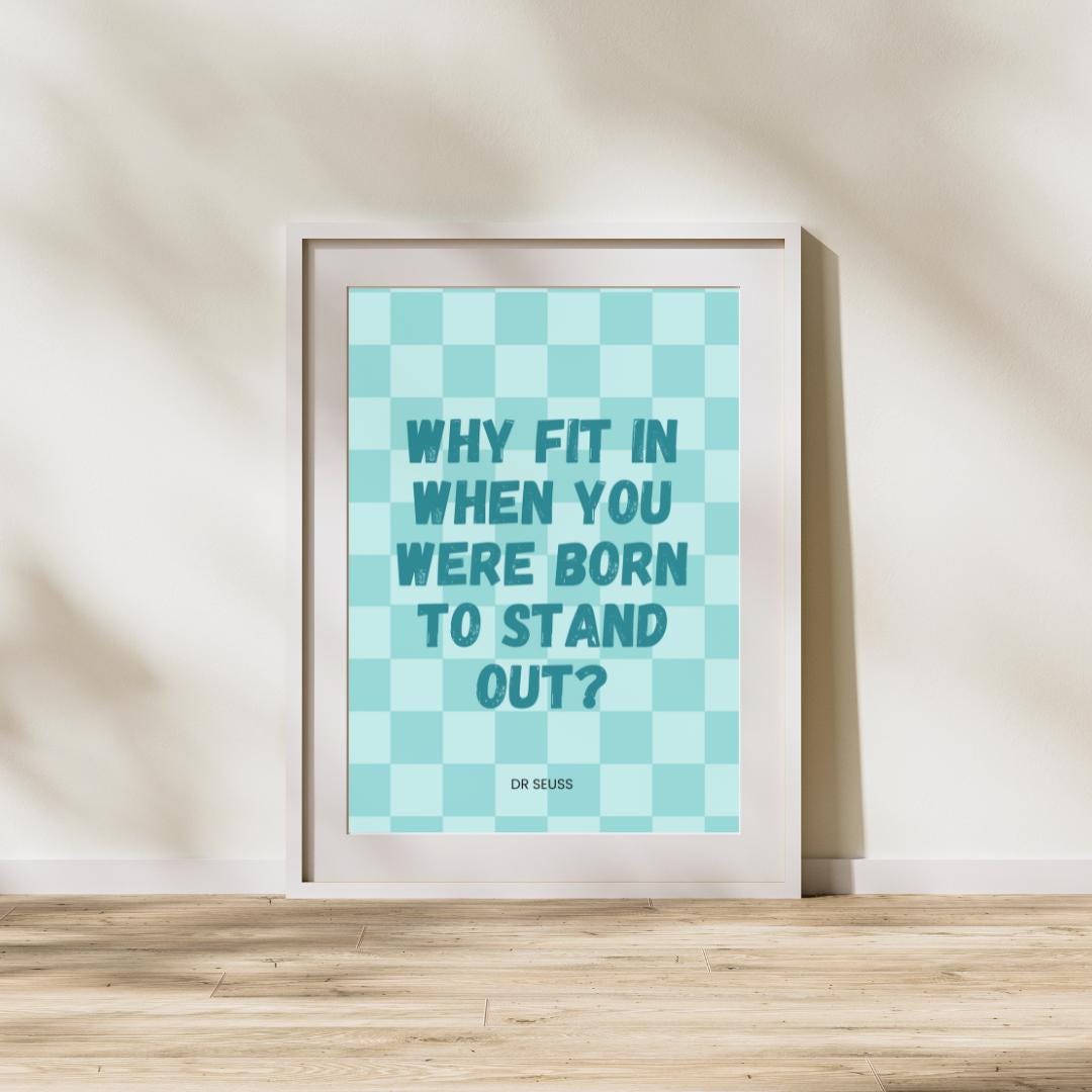 Dr Seuss Wall Art, Autism Room Decor, Positive Quote Wall Art, Unique ...