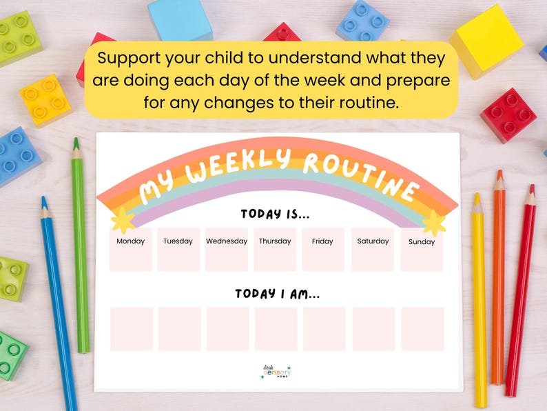 Kids Visual Schedule Printable – Weekly Routine Chart for Preschool ...