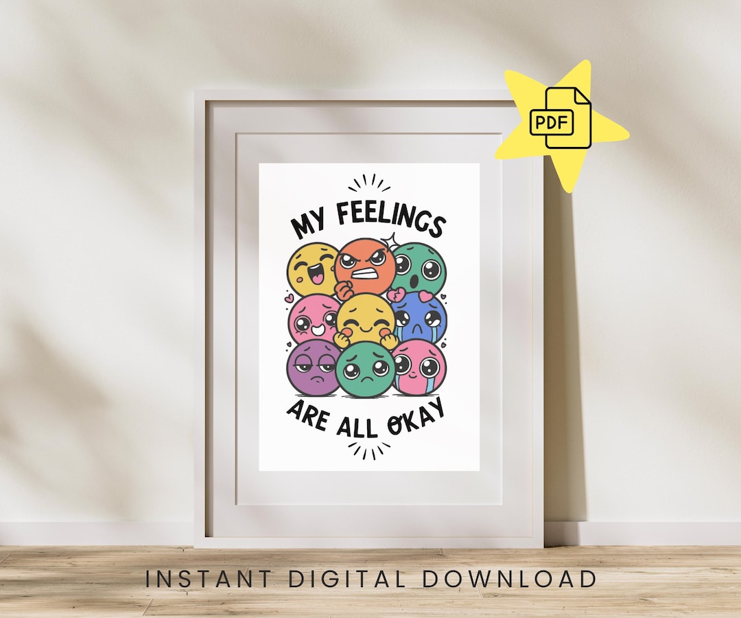 Feelings Poster, Feeling Poster Digital Download, Feelings Kids ...