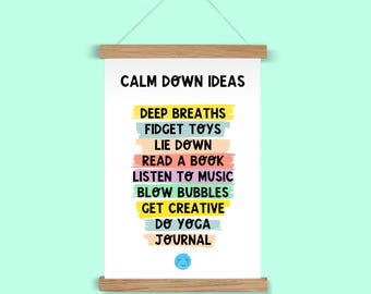 Calm Down Corner Poster – Emotional Regulation Chart for Kids, Sensory ...