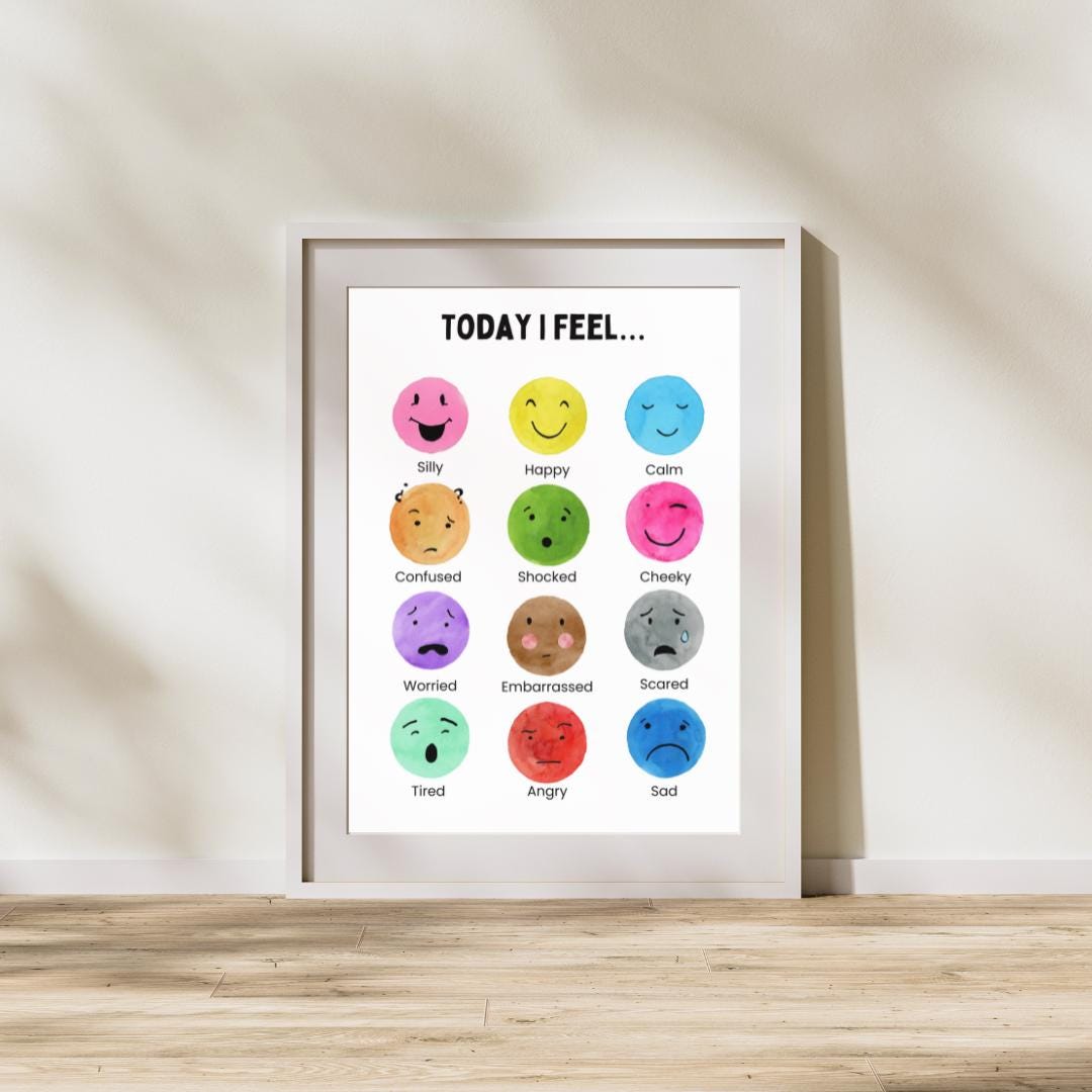 Today I Feel – Printable Feelings Chart for Kids and Adults, Autism ...