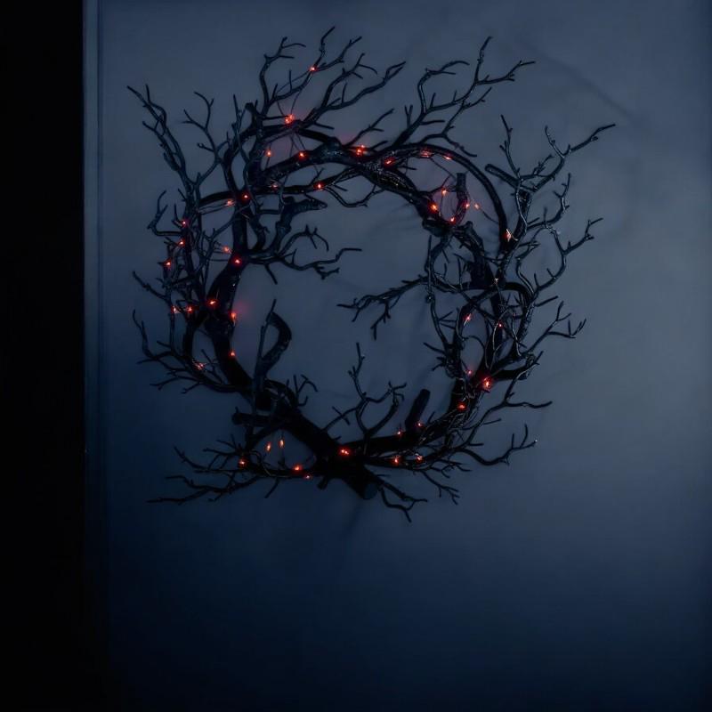 Halloween Wreath, Decorative Halloween Door Wreath, Spooky Twigs Wreath ...