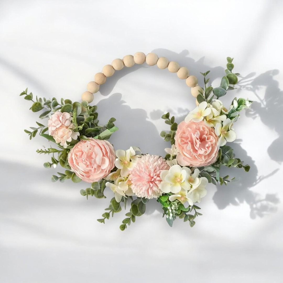 Half Moon Flower Wreath, Decorative Half Flower Wreath, Artificial ...
