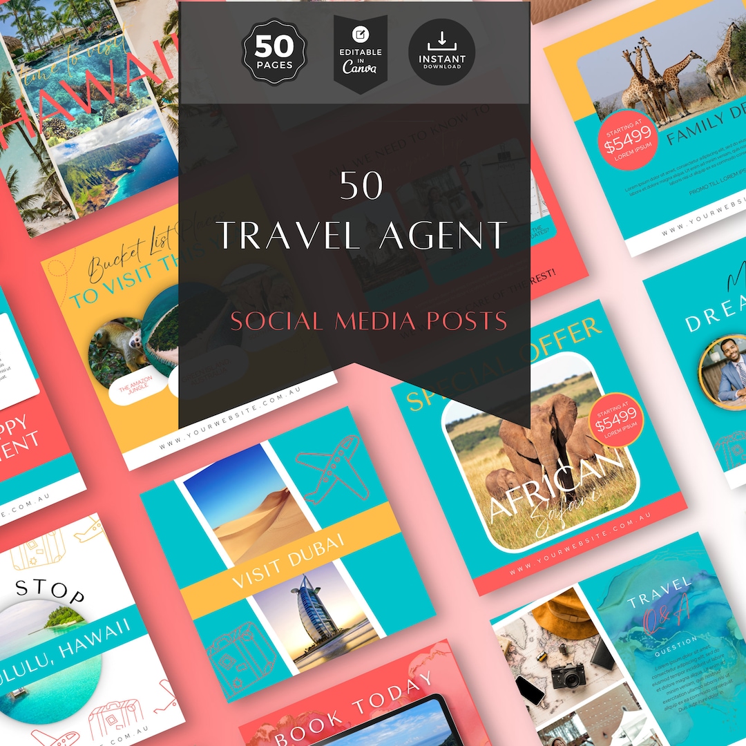 50 Travel Social Media Posts, Travel Agent Social Media, Travel Agent ...