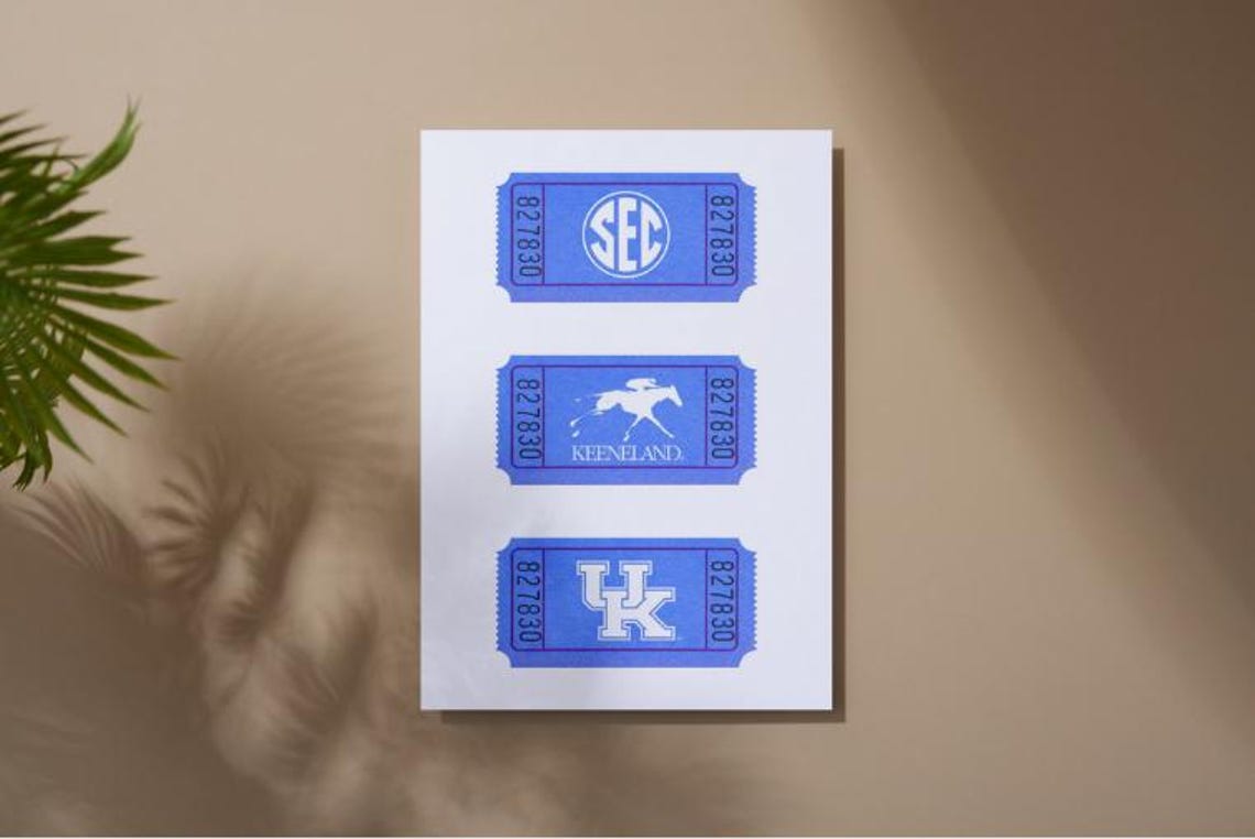 University of Kentucky Tickets Print - Etsy